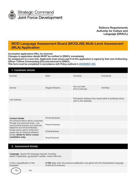 Modlab And Mla Application Form Pdf