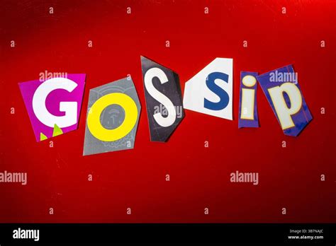 The Word Gossip Using Cut Out Paper Letters In The Ransom Note Effect