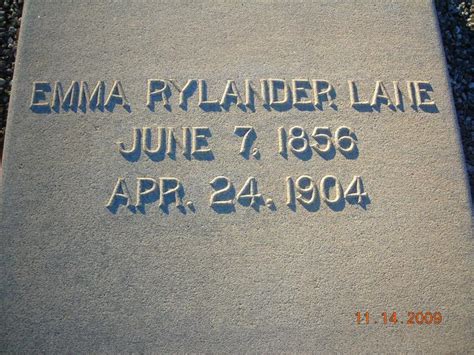 Emma Rylander Lane 1856 1904 Find A Grave Memorial