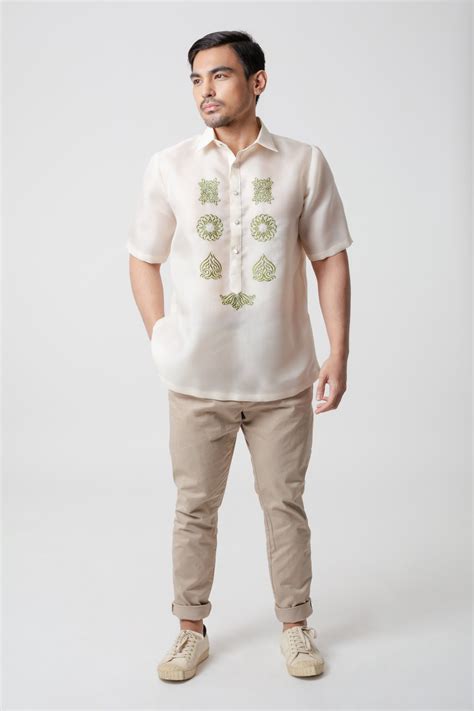 Isko Mens Barong Tagalog Beige Modern Filipino By The Mestizo La