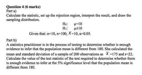 Solved Question Marks Part A Calculate The Statistic Chegg