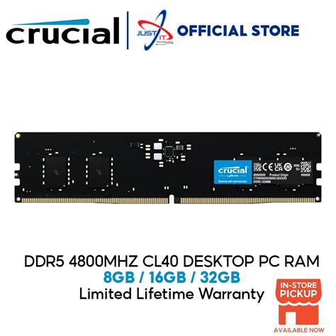 Crucial Ddr5 4800mhz Cl40 Desktop Pc Ram 8gb 16gb 32gb Shopee