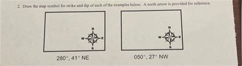Solved 2 Draw The Map Symbol For Strike And Dip Of Each Of Chegg