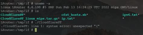 AC 路由执行提示 line syntax error unexpected Issue XIU CloudflareSpeedTest GitHub