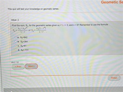 Find The Sum S N For The Geometric StudyX