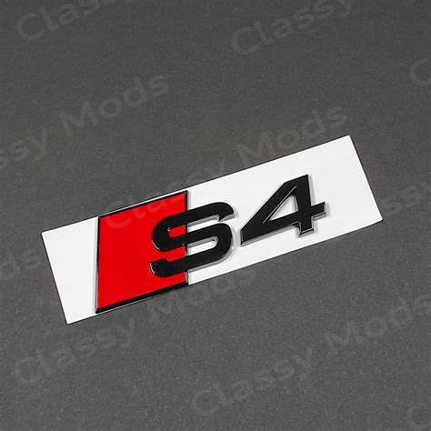 Audi S4 B8 B9 Front And Rear Rings Emblem Badge Set Gloss Black 2010 2019