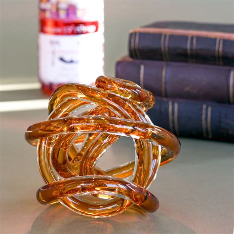 Ethereal Knot Glass Sculpture Orange Yaeli Vogel