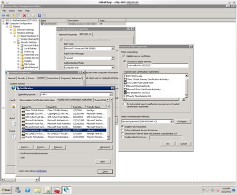 Group Policy 8021x Peap Gpo That Trusts Self Signed Ca Certificate Server Fault