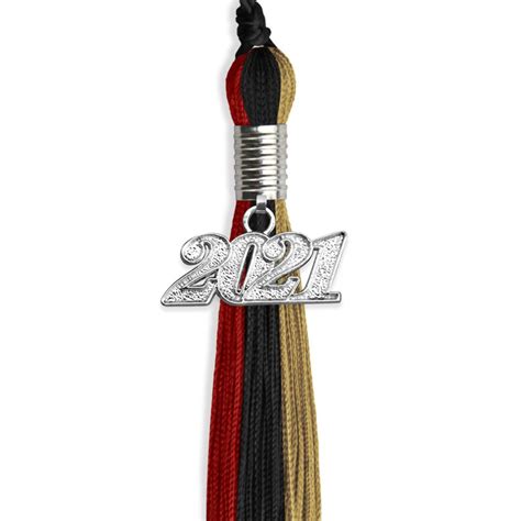 Blackredantique Gold Graduation Tassel With Silver Date Drop