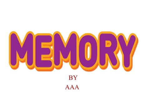 Physiology Of Memory And Learning PPT