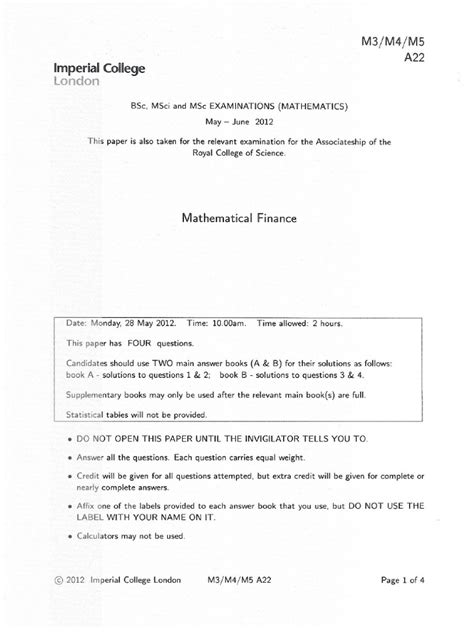Option Pricing Exercise Pdf