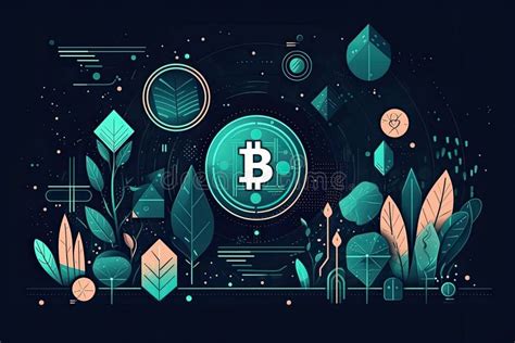 Bitcoin Cryptocurrency Blockchain Conceptual Colourful Stock