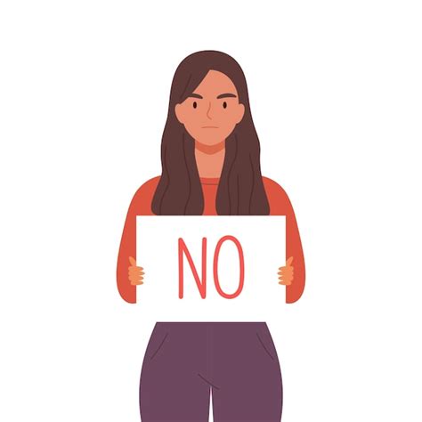 Premium Vector Protesting Woman Holding A Placard