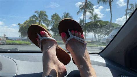 Flip Flop Shoe Play On The Dashboard Mimi Footnip Clips4sale
