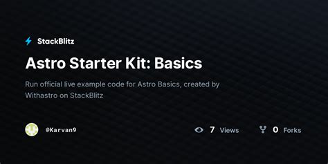 Astro Starter Kit Basics Stackblitz