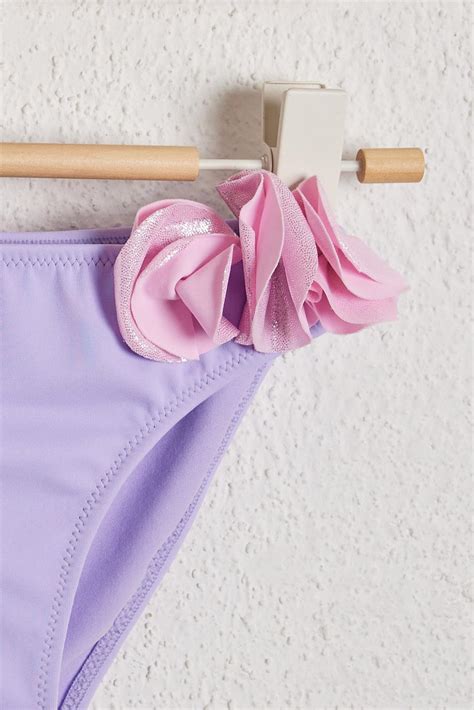 Flowers Kız Çocuk Bikini Takım Lila
