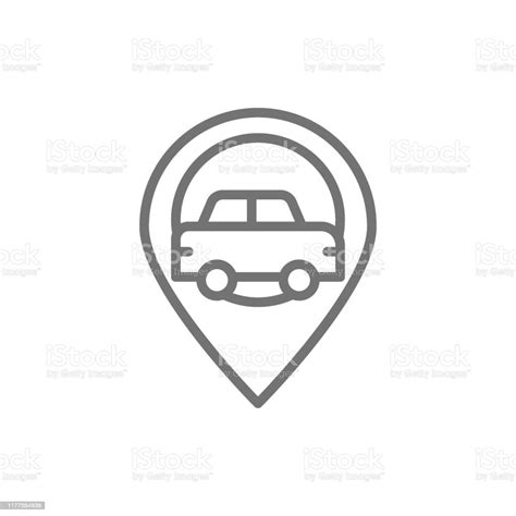 車の位置タクシーラインアイコン付きの地図ポインタ アイコンのベクターアート素材や画像を多数ご用意 アイコン イラストレーション