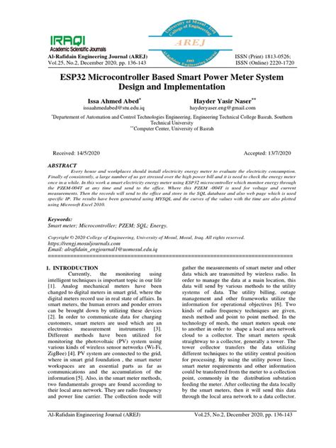 Esp32 Microcontroller Based Smart Power Pdf Smart Grid Embedded