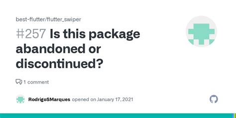 Is This Package Abandoned Or Discontinued · Issue 257 · Best Flutterflutterswiper · Github