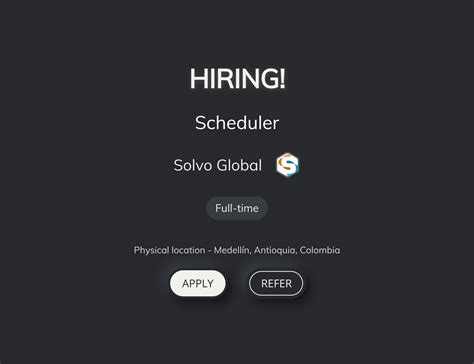 Scheduler At Solvo Global Torre
