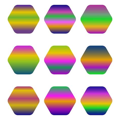 Premium Vector Gradient Set Colorful Hexagon Shapes