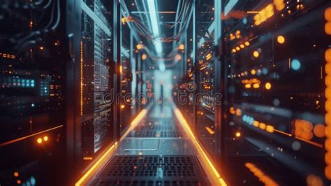 The Glowing Lights And Sleek Design Of An Edge Computing Server Enhancing The Efficiency And