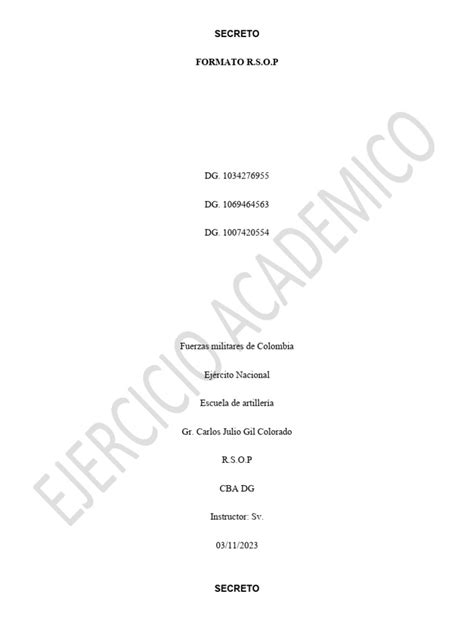 Formato Rsop Imprimir Descargar Gratis Pdf Francotirador Militar