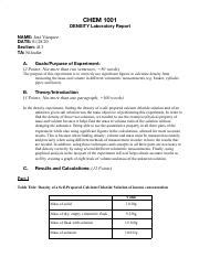 Density Lab report TEMPLATE pdf CHEM DENSITY Laboratory Report NAME José Vázquez DATE