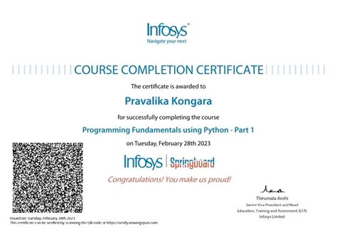 Certification Over Pythonfundamentals Pravallika Kongara
