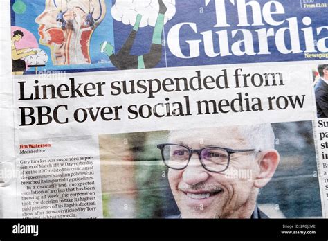 Lineker Suspended From Bbc Over Social Media Row Guardian Newspaper