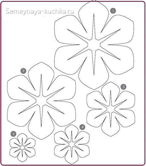 трафареты и шаблоны цветов из бумаги Flores De Papel Diy Modelos De