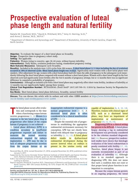 2017 Luteal Phase Defect Pdf Pdf Menstrual Cycle Fertility