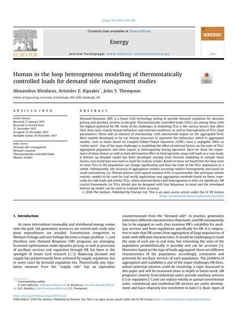 Pdf Human In The Loop Heterogeneous Modelling Of Thermostatically