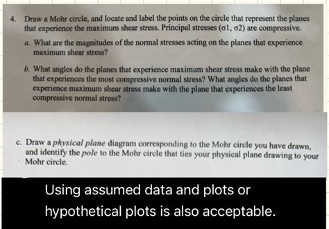 Draw A Mohr Circle And Locate And Label The Points Chegg Com