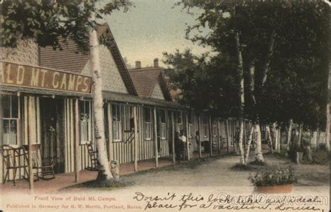 Front View Of Bald Mountain Camps Oquossoc ME Postcard