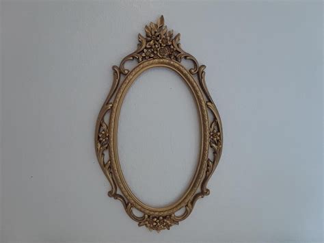 Large Vintage Ornate Gold Syroco Wall Picture Frame 13 X 21 Oval Photo