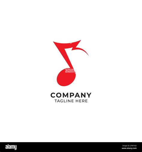 Red Musical Note Vector Illustration Quaver Eight Note Symbol With