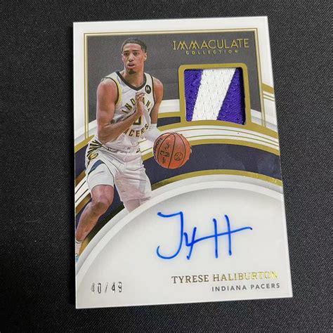 【us10 X809】2021 22 哈利伯顿 哈里伯顿 Tyrese Haliburton Immaculate 镜面球衣签字 Patch