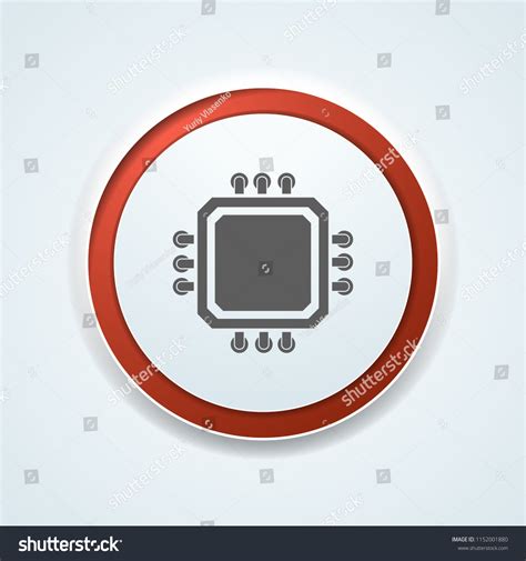 Cpu Button Sign Illustration Stock Vector Royalty Free 1152001880