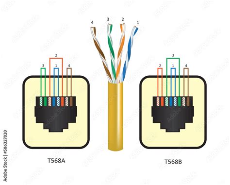 Utp Ethernet Cabling Standards Vector Stock Vector Adobe Stock