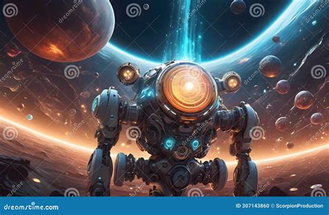 Robotic Overlord Governing The Universe AI Generated Stock Photo