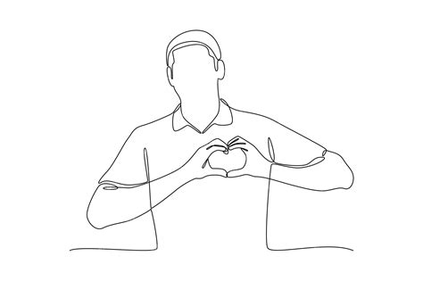 Dibujo Continuo De Una Línea La Gente Feliz Da Amor Y Optimismo