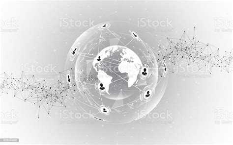 Global Network Connection World Map Abstract Technology Background Global Business Innovation