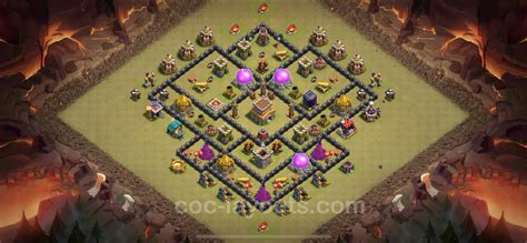 Best Anti 2 Stars War Base Th8 With Link Anti Air Dragon 2024 Town