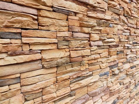 Artificial Stone Cladding Designed To Resemble Real Stone Stock Image