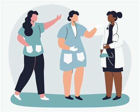 Premium Vector Team Of Medical Specialists Nurse And Doctor With A