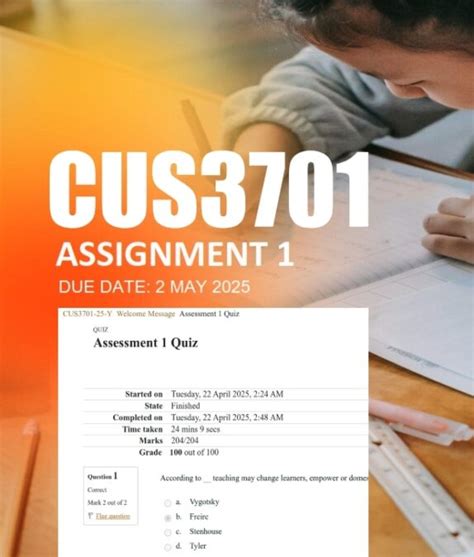 Cus3701 Assignment 1 2025 Due 2 May 2025 Studypass