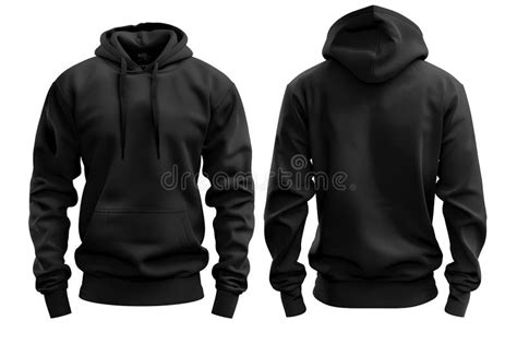 Black Hoodie Mockup Front And Back View On A White Background Perfect