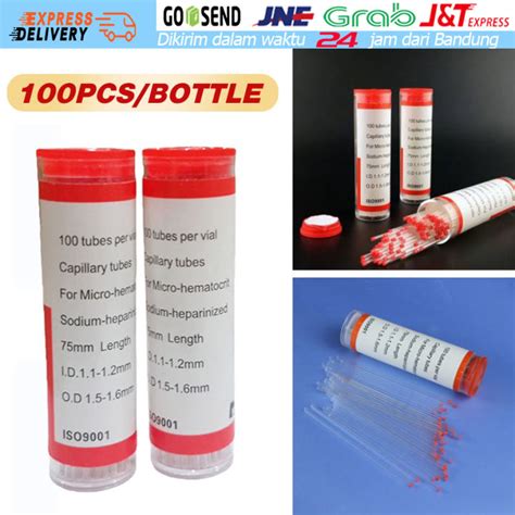 Tabung Pipa Kapiler Tabung Hematokrit Haematocrit Mikro Kapiler Heparin