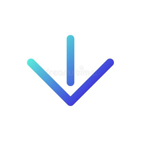 Move Downward Pixel Perfect Gradient Linear Ui Icon Stock Illustration Illustration Of